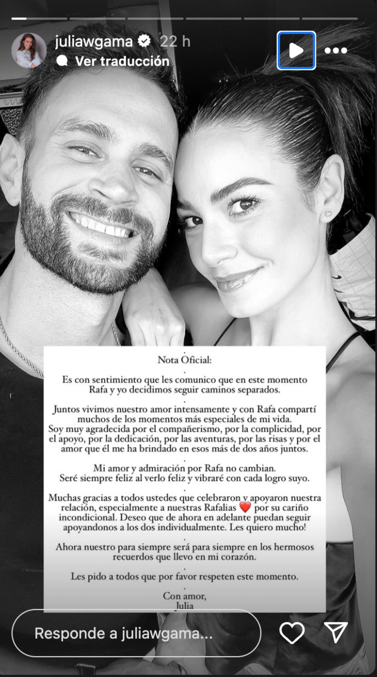 Así fue la historia de amor de Rafael Nieves y Julia Gama ...